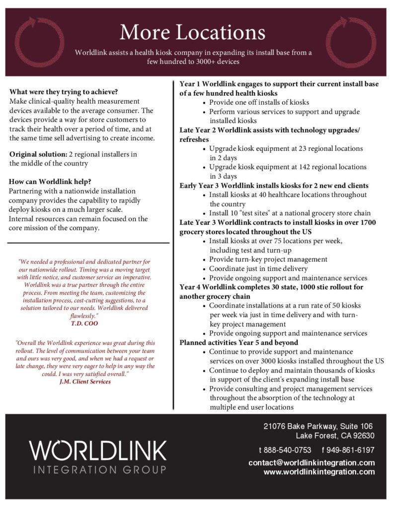 More Locations | Worldlink Integration Group